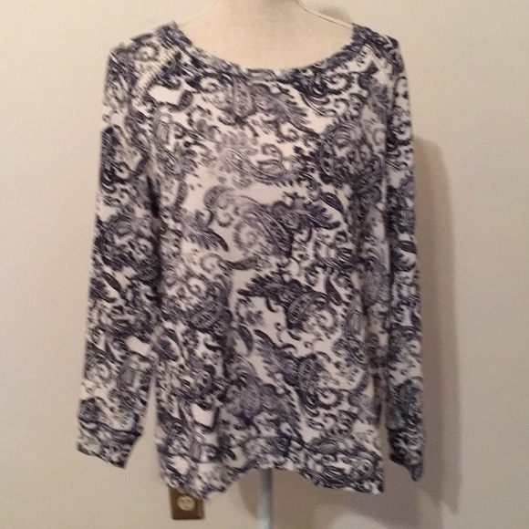 Kate & Sam | Tops | Blue And Cream Top Kate And Sam Brand | Poshmark